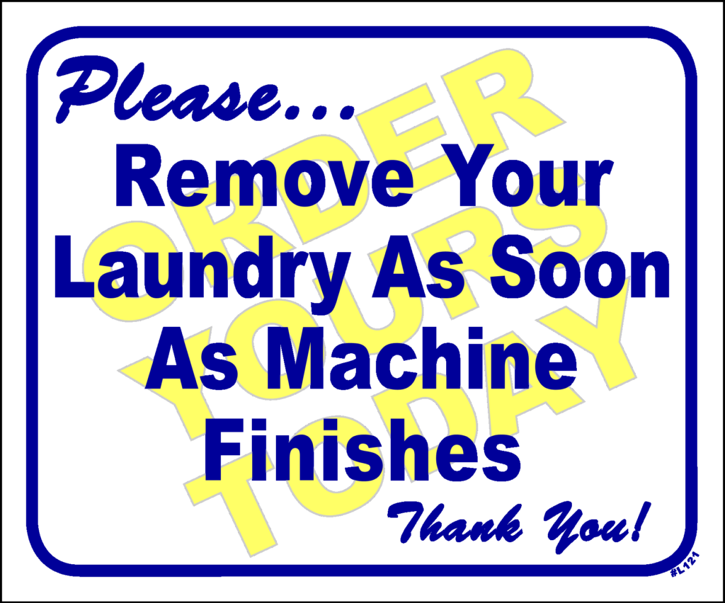 10″×12″ Durable Screen Printed Plastic Laundry Sign – Vend‑Rite