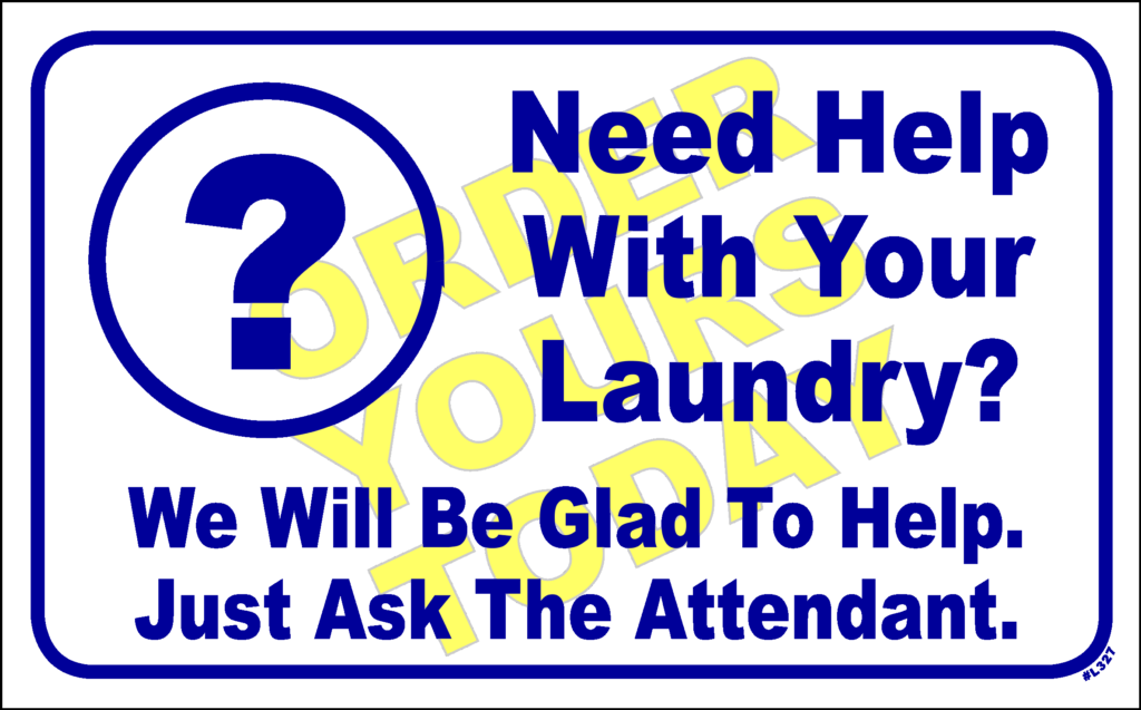 10″×16″ Durable Screen Printed Plastic Laundry Sign – Vend‑Rite