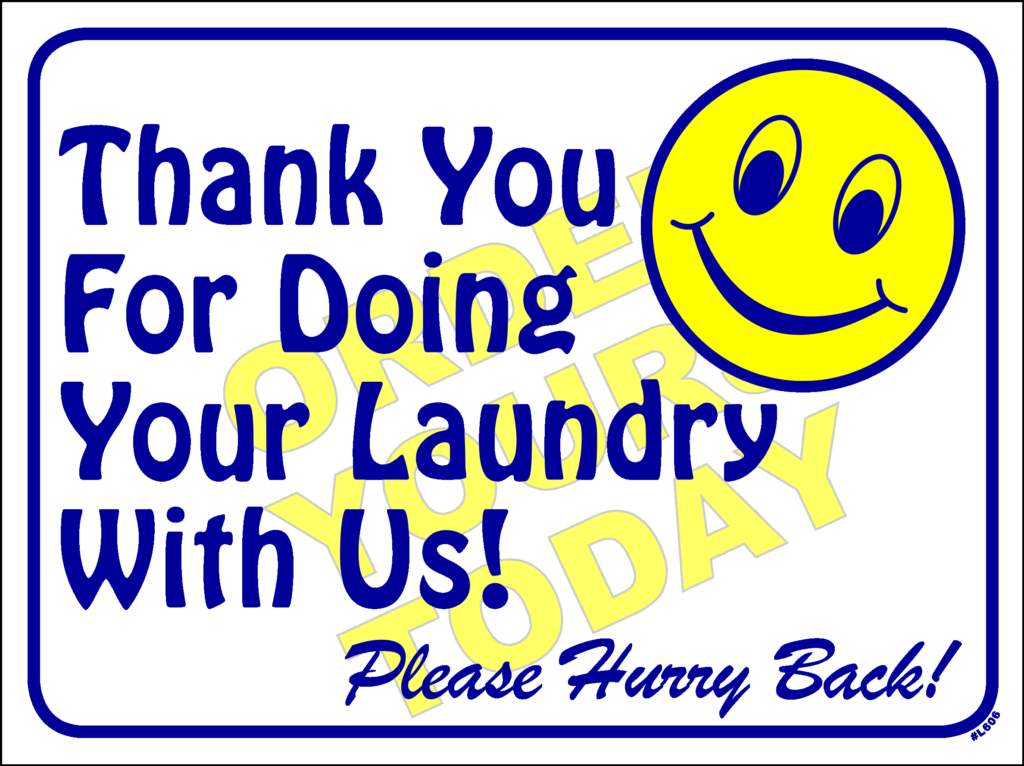 12″×16″ Durable Screen Printed Plastic Laundry Sign – Vend‑Rite