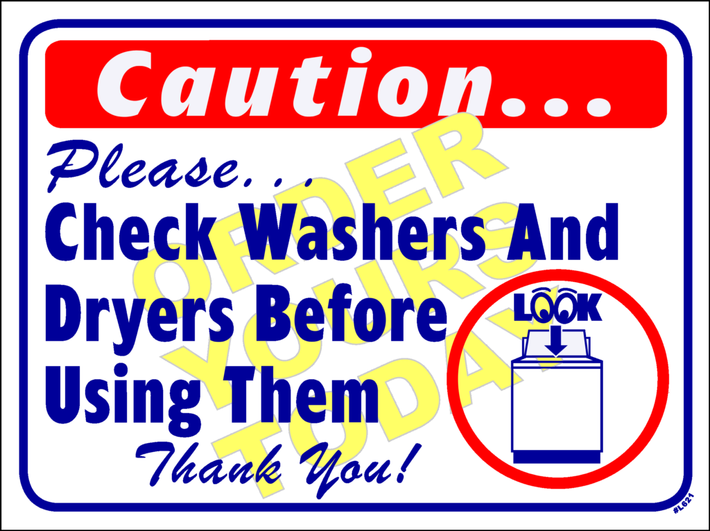12″×16″ Durable Screen Printed Plastic Laundry Sign – Vend‑Rite