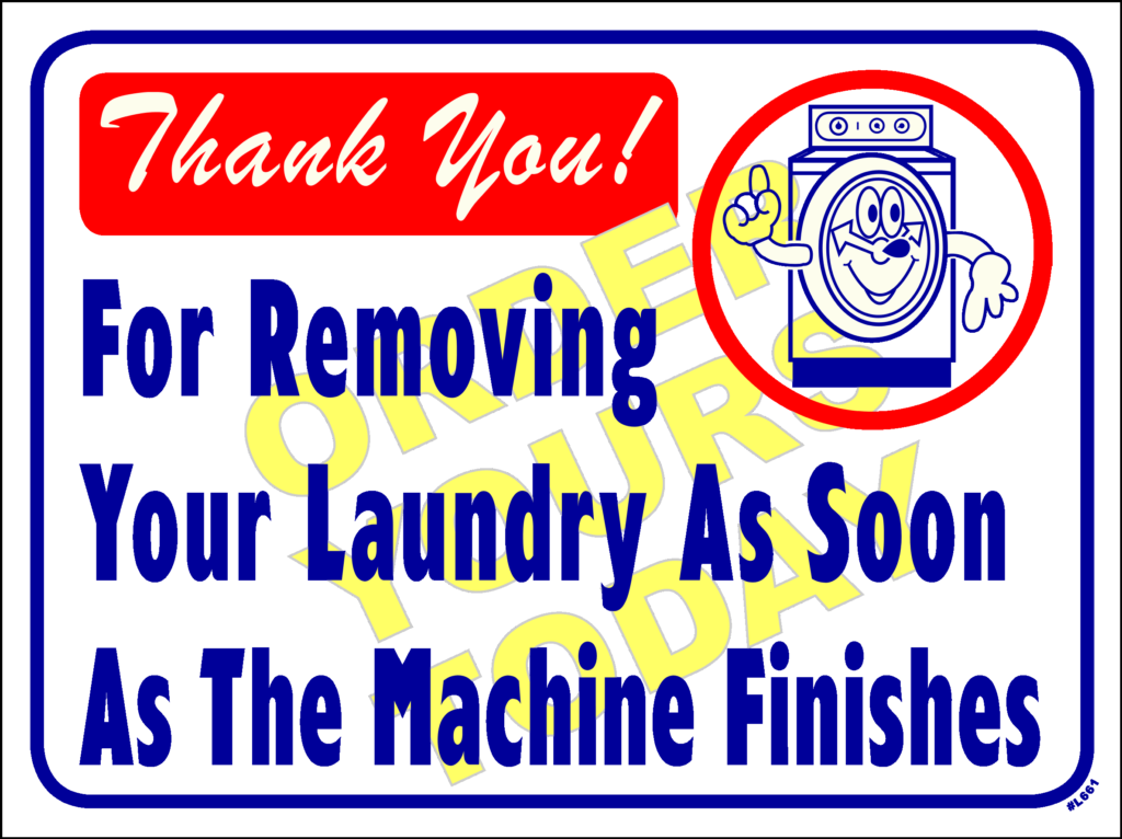 12″×16″ Durable Screen Printed Plastic Laundry Sign – Vend‑Rite
