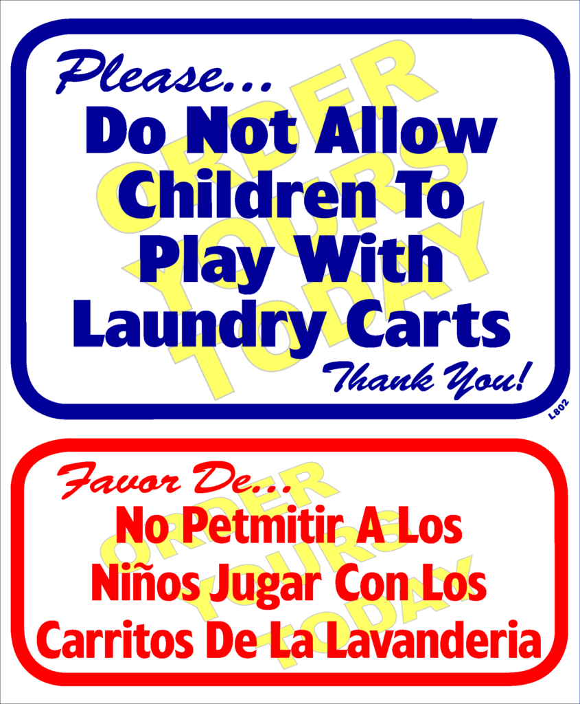 13.5″×16″ Bilingual Durable Screen Printed Plastic Laundry Sign – Vend‑Rite